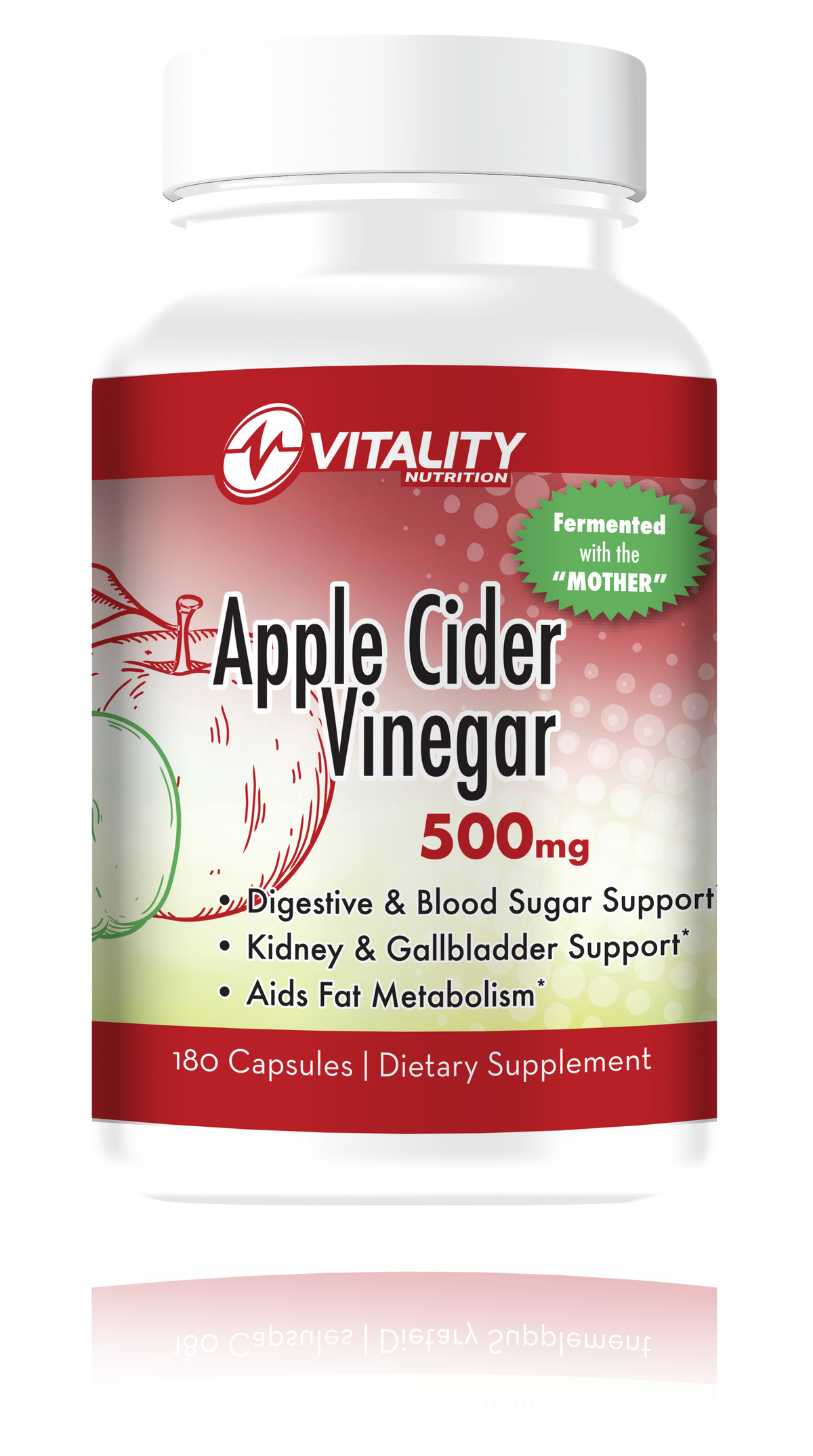 Fermented Apple Cider Vinegar 500mg — Vitality Nutrition